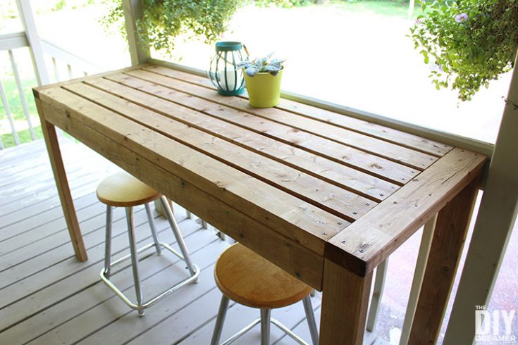 How to Build a 2x4 Outdoor Bar Table - The DIY Dreamer